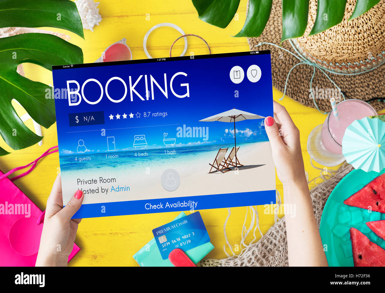 Booking Ticket Online Reservation Travel Flight Concept Stock Photo - Alamy