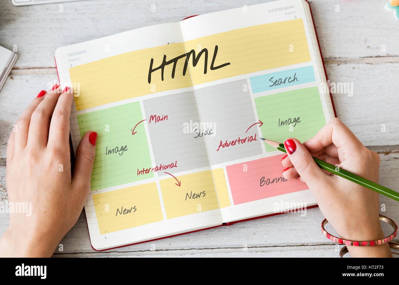 HTML Website Content Web Design Concept Stock Photo - Alamy