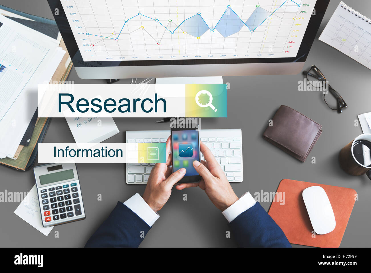 Research Information Graph Search Concept Stock Photo - Alamy