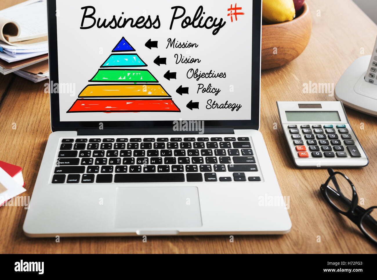 Business Policy Action Pyramid Concept Stock Photo - Alamy