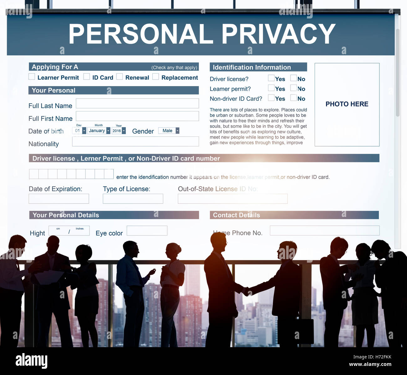 Personal Privacy Form Contract Concept Stock Photo - Alamy