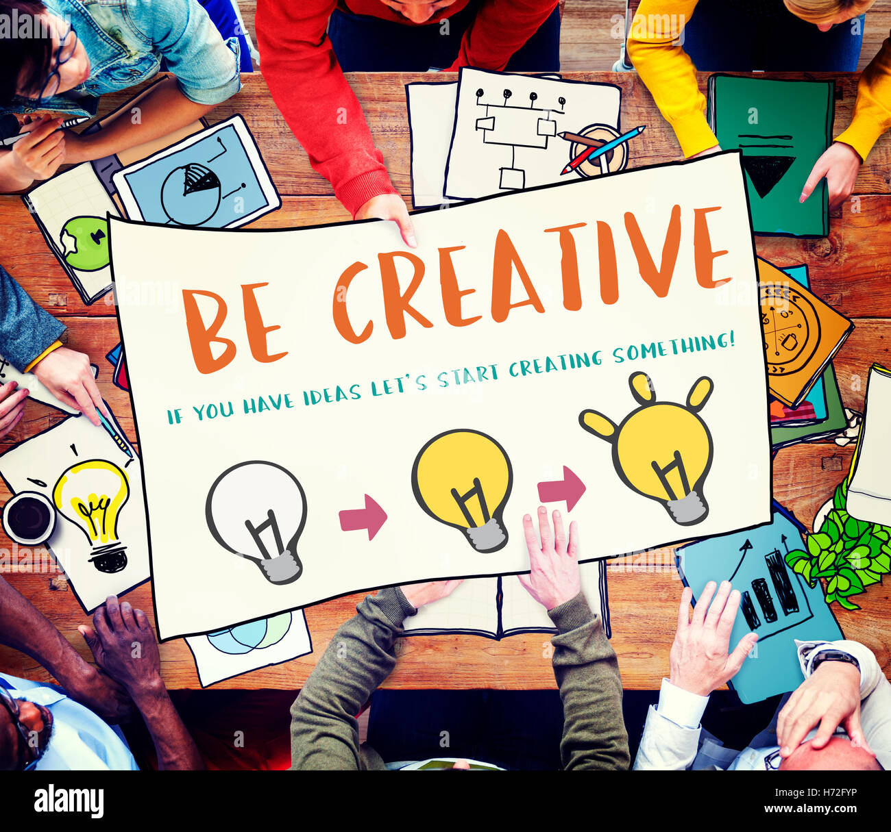 Be Creative Design Inspiration Invention Concept Stock Photo - Alamy