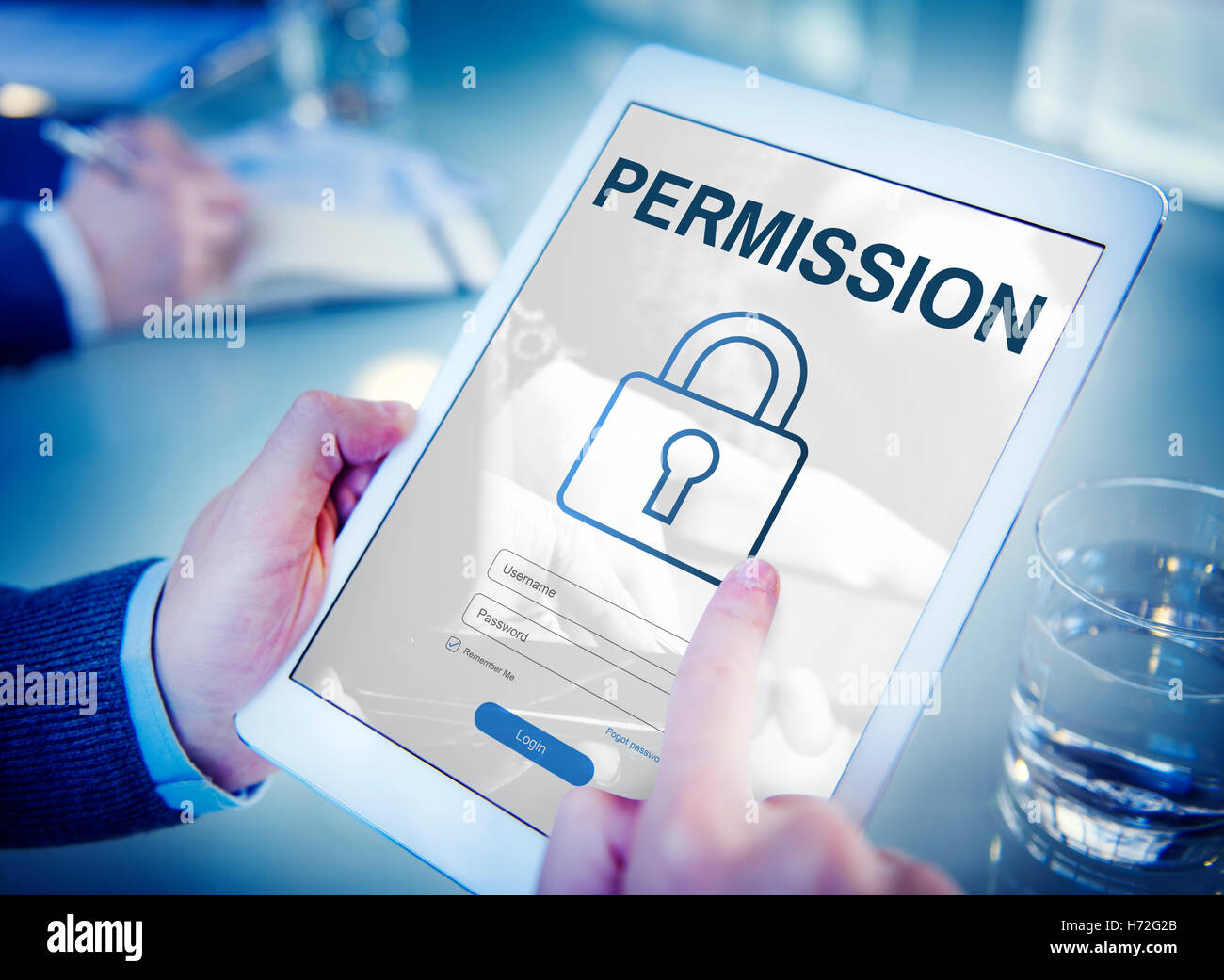 Permission Log In User Password Register Concept Stock Photo - Alamy
