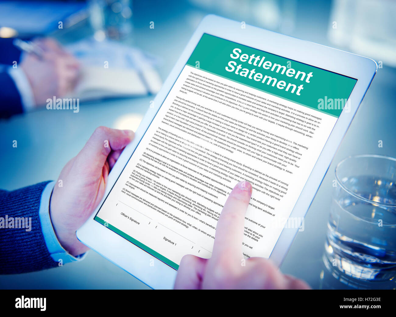 Settlement Statement Insurance Concept Stock Photo - Alamy