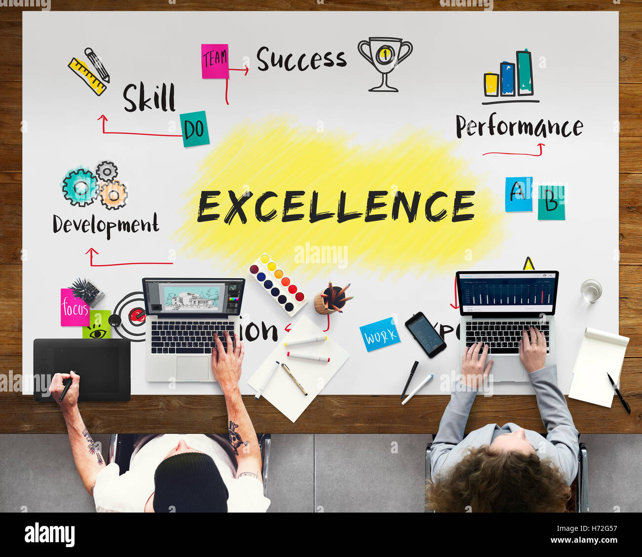 Improvement Potential Excellence Diagram Graphic Concept Stock Photo ...