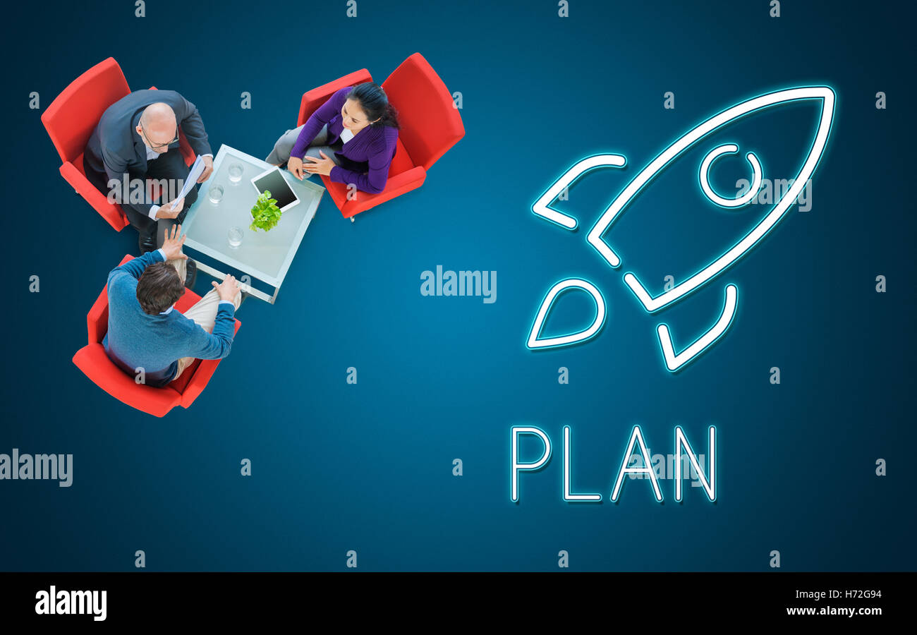 Business Goals Rocketship Target Concept Stock Photo - Alamy