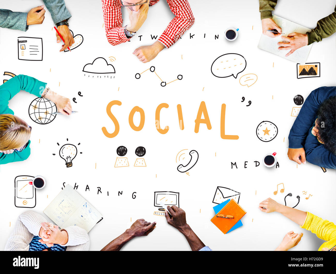 Social Word Globe Computer Speech Concept Stock Photo - Alamy