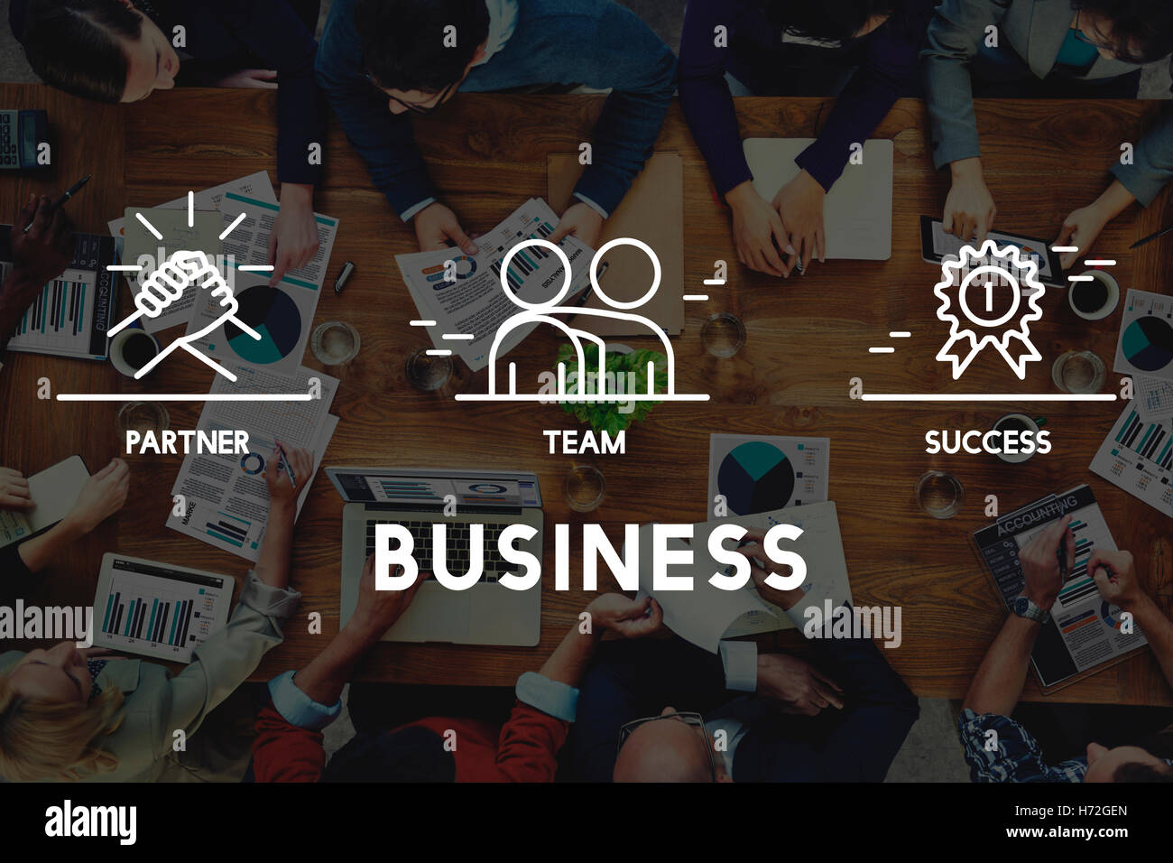 Business Collaboration Teamwork Corporation Concept Stock Photo - Alamy