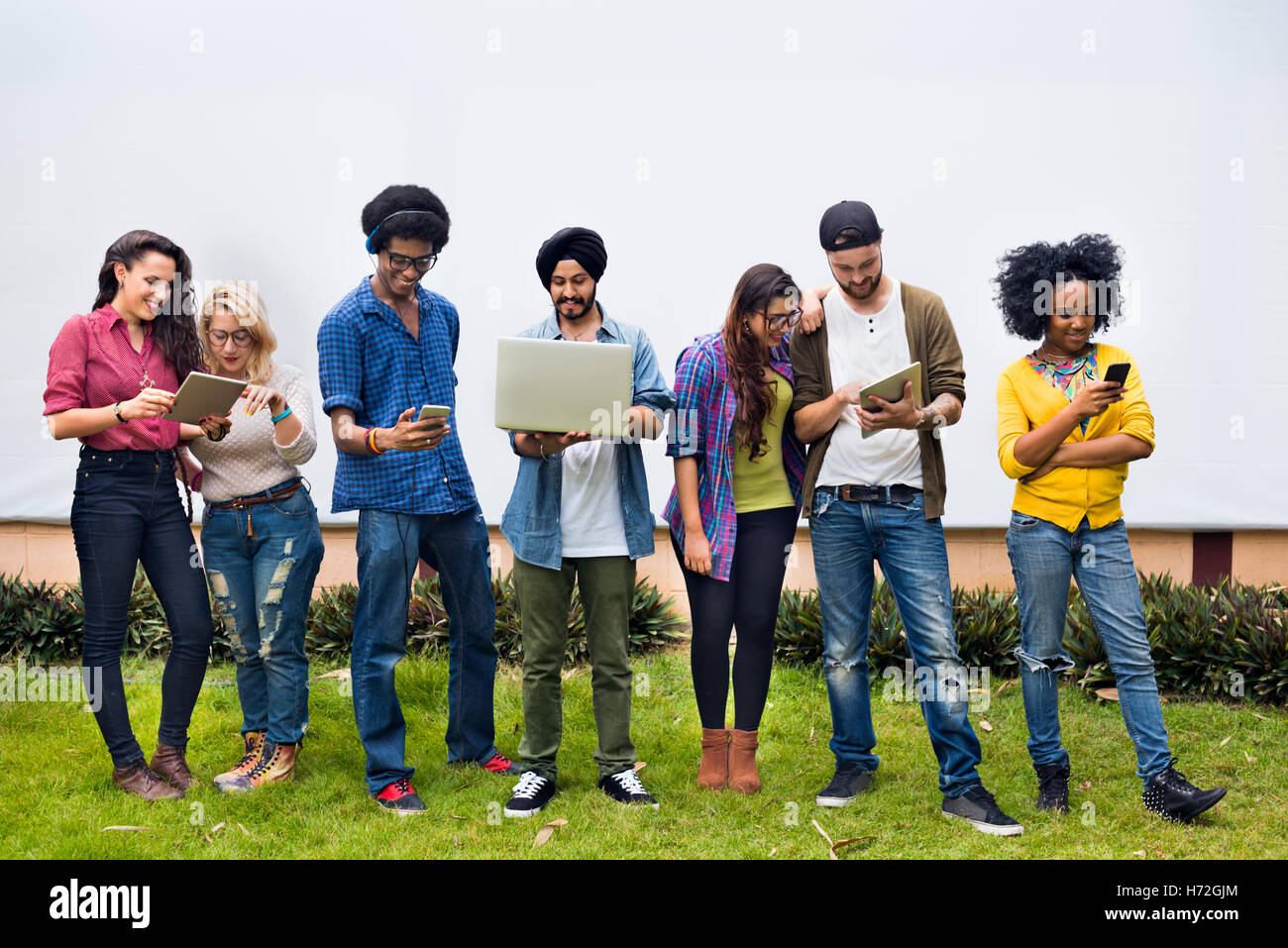 College Students Using Digital Devices Concept Stock Photo - Alamy