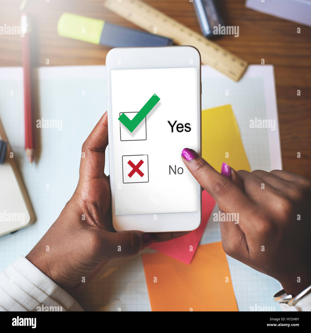 Choices Tick Yes No Choose Mark Decision Graphic Concept Stock Photo ...