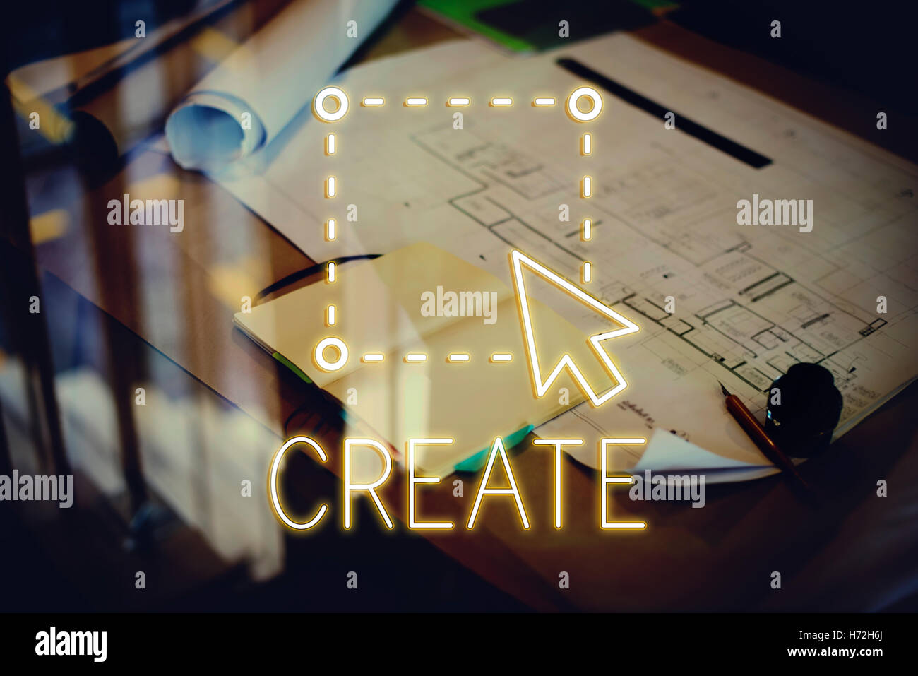 Art Create Draft Imagine Layout Outline Graphic Concept Stock Photo - Alamy