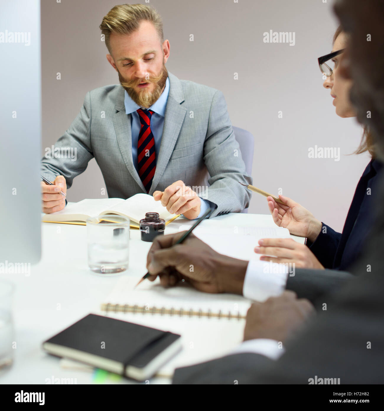 Business Colleagues Conference Teamwork Ideas Concept Stock Photo - Alamy