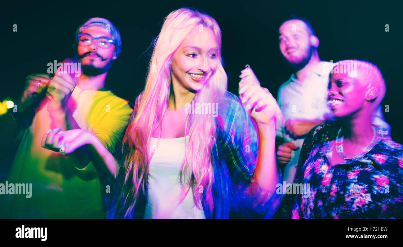 Group Of People Dancing Concept Stock Photo - Alamy