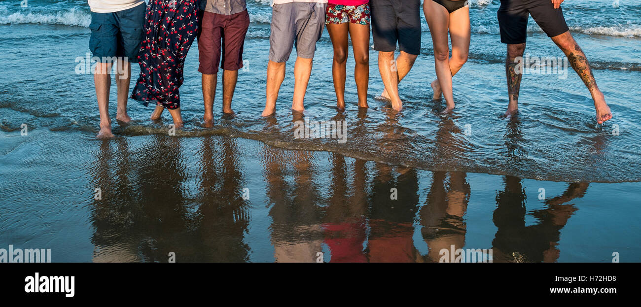 Young People Standing Near Sea Concept Stock Photo - Alamy