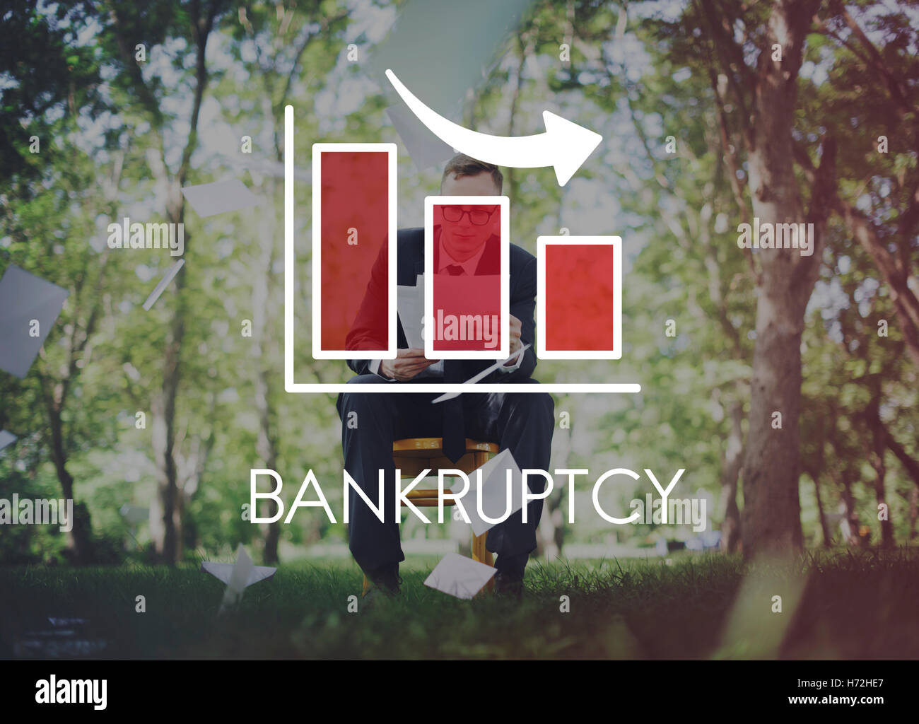 Recession Decrease Business Barchart Concept Stock Photo - Alamy