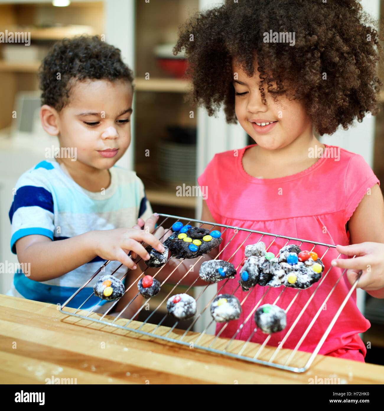 Siblings Cooking Kitchen Food Togetherness Concept Stock Photo - Alamy