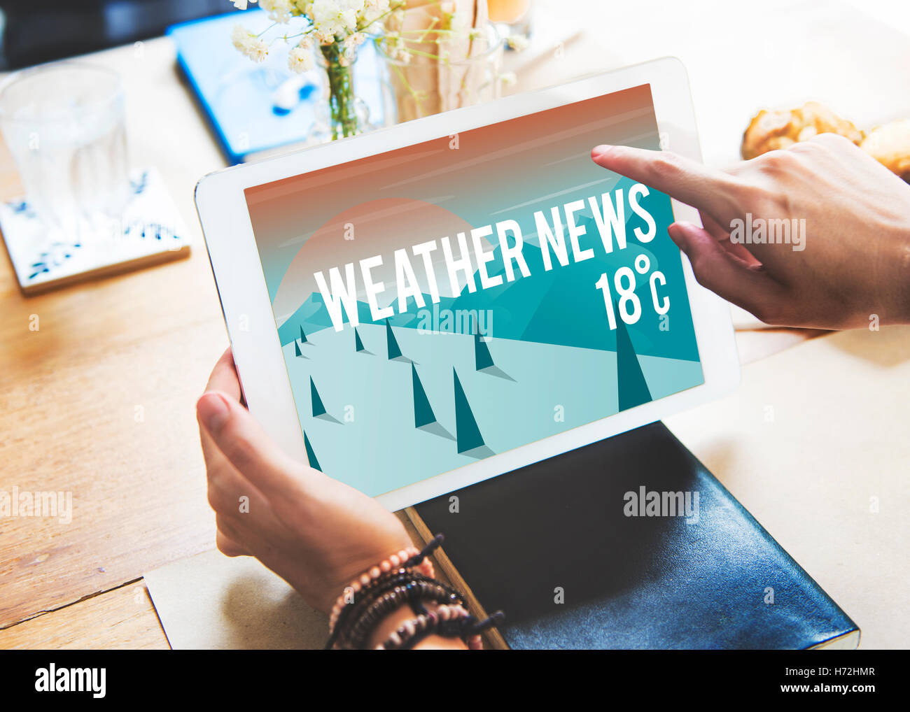 Weather Update Temperature Forecast News Meteorology Concept Stock ...