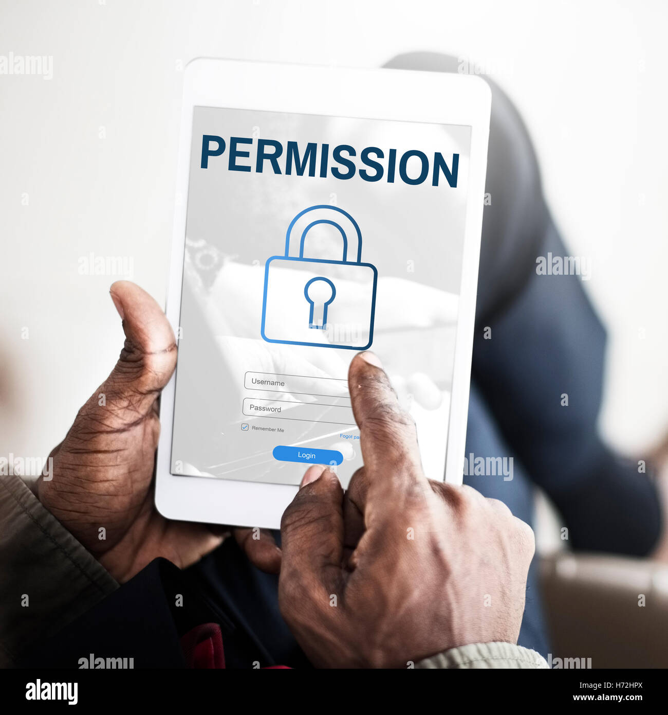 Permission Log In User Password Register Concept Stock Photo - Alamy