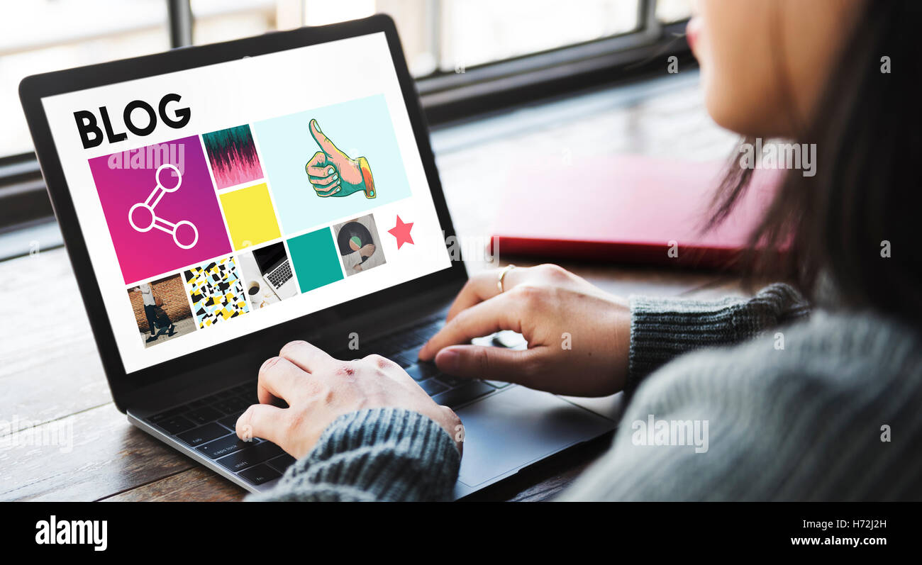 Blog Content Internet Post Site Social Story Web Concept Stock Photo ...