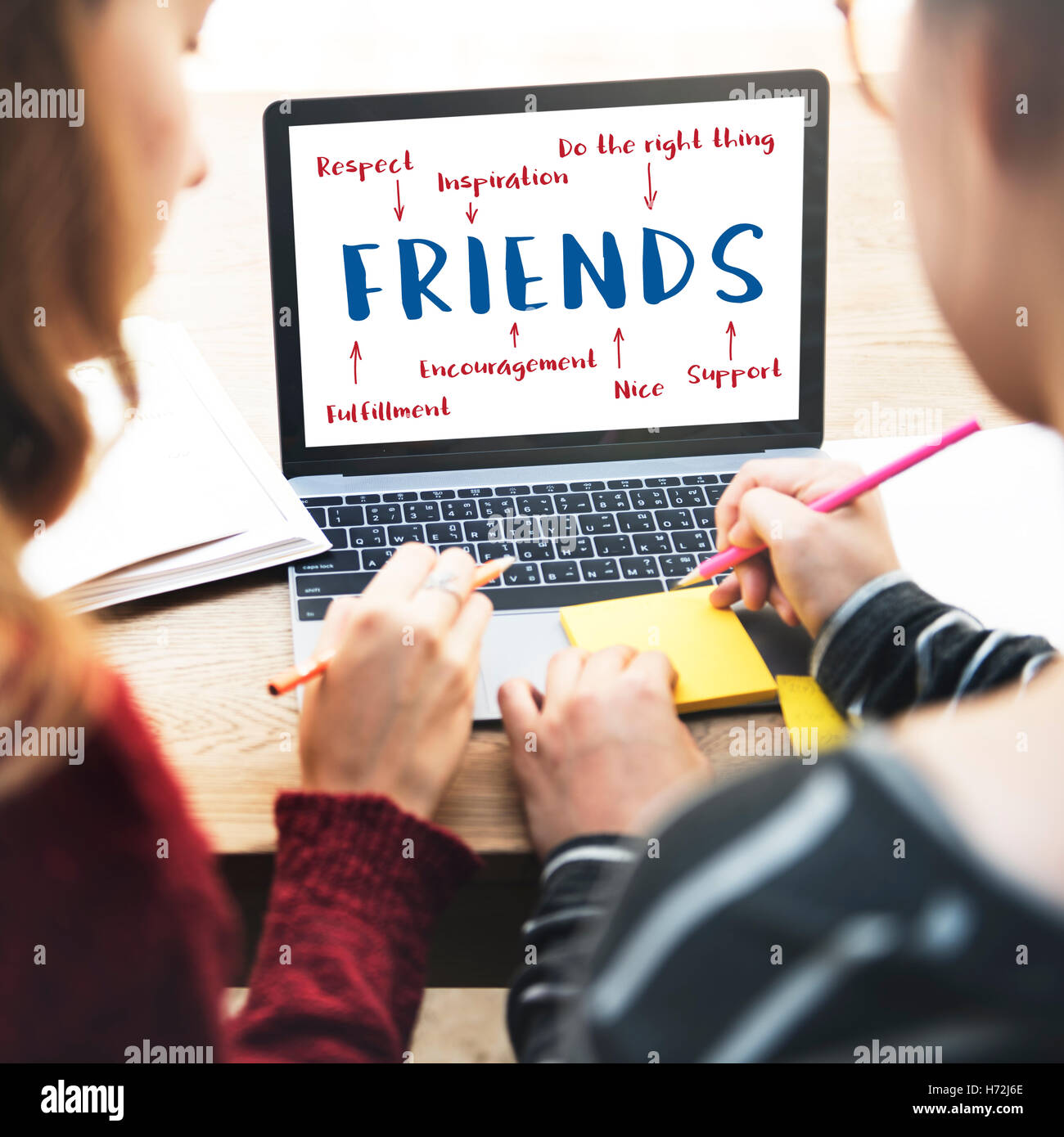 Friends Inspiration Diagram Graphic Concept Stock Photo - Alamy