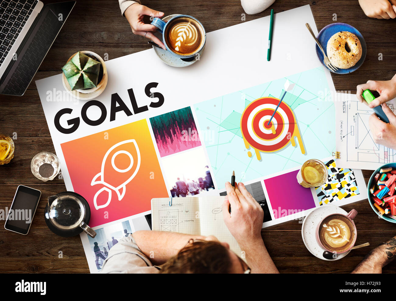 Launch Target Goals Rocketship Graphic Concept Stock Photo - Alamy