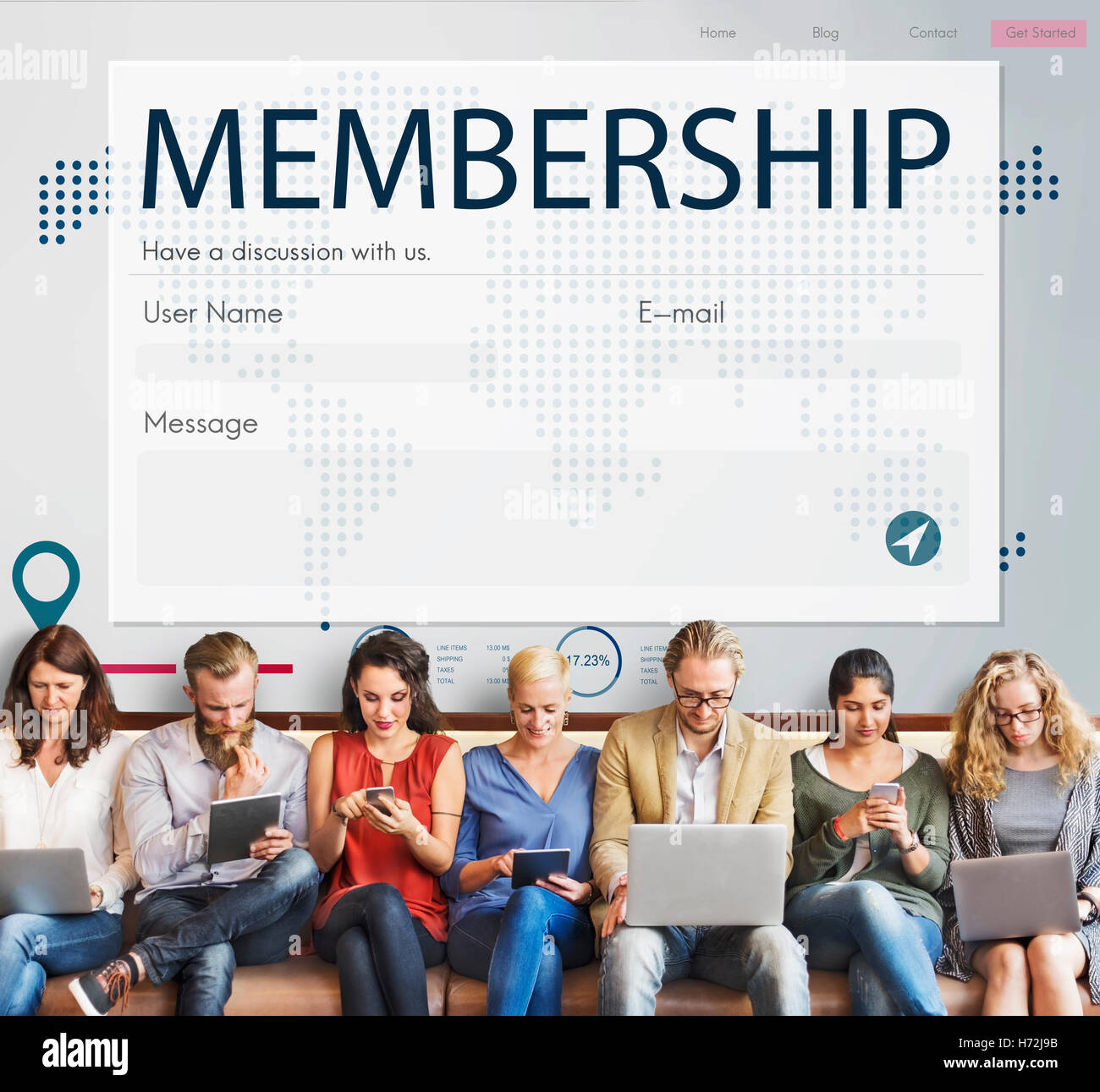 Men in line register hi-res stock photography and images - Alamy