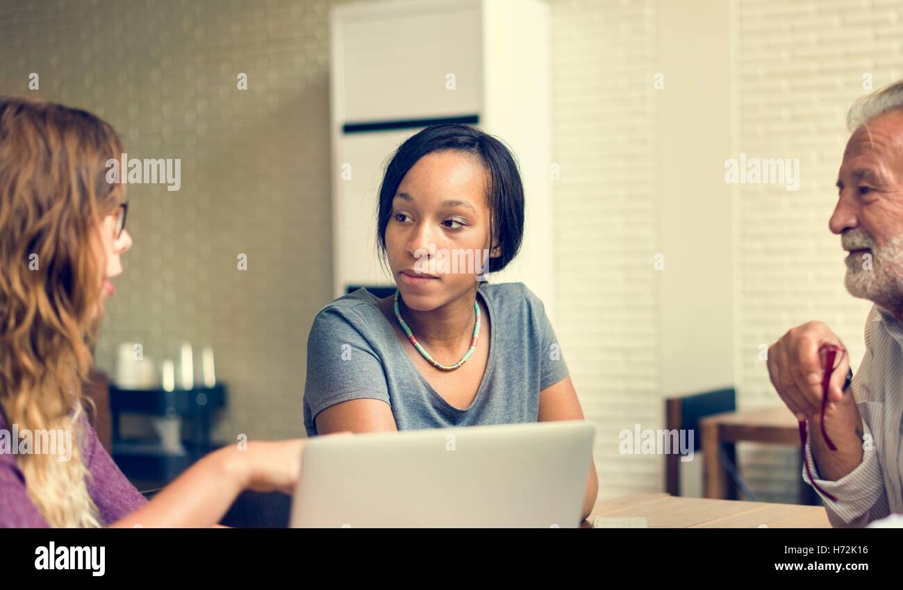 Friends Working Discussion Meeting Sharing Ideas Concept Stock Photo ...