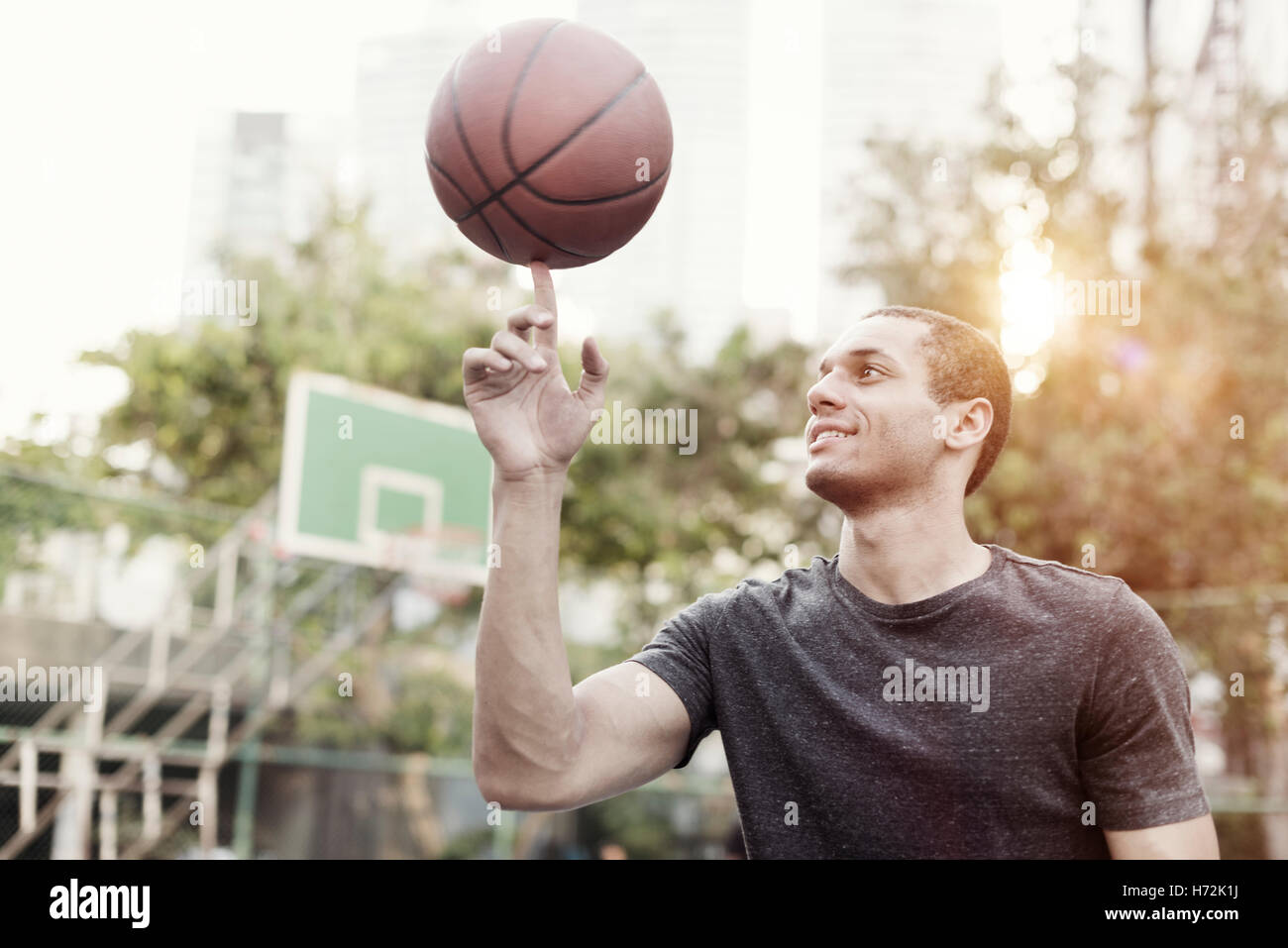 Basketball Athlete Sport Skill Playing Exercise Concept Stock Photo - Alamy