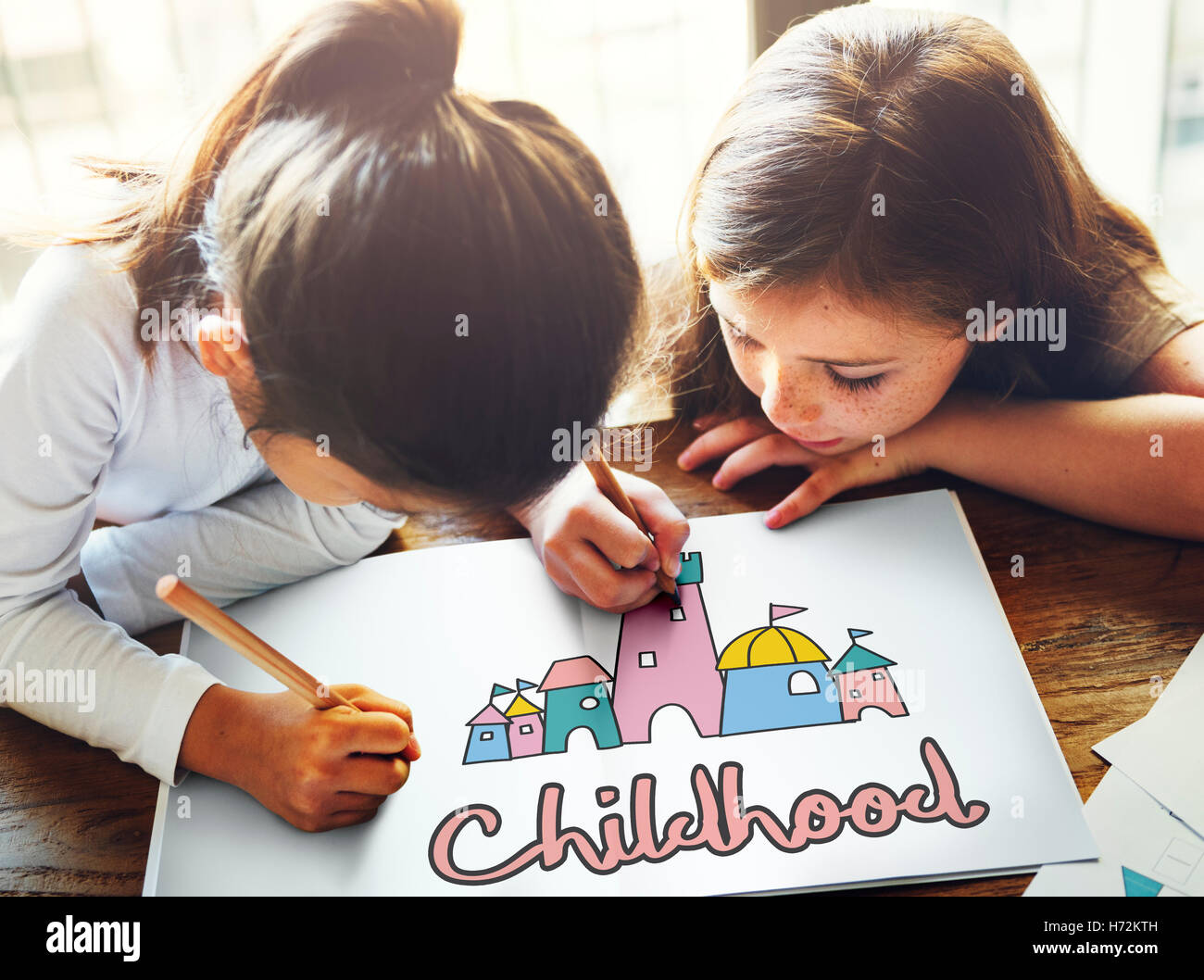Childhood Children Palace Castle Graphic Concept Stock Photo - Alamy