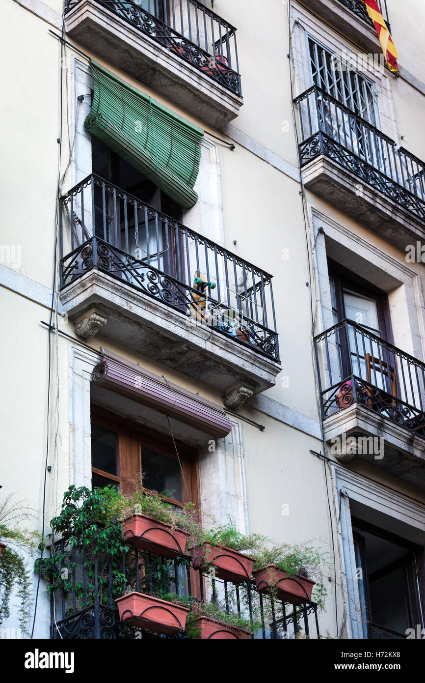 beautiful balconies of the old building Stock Photo - Alamy