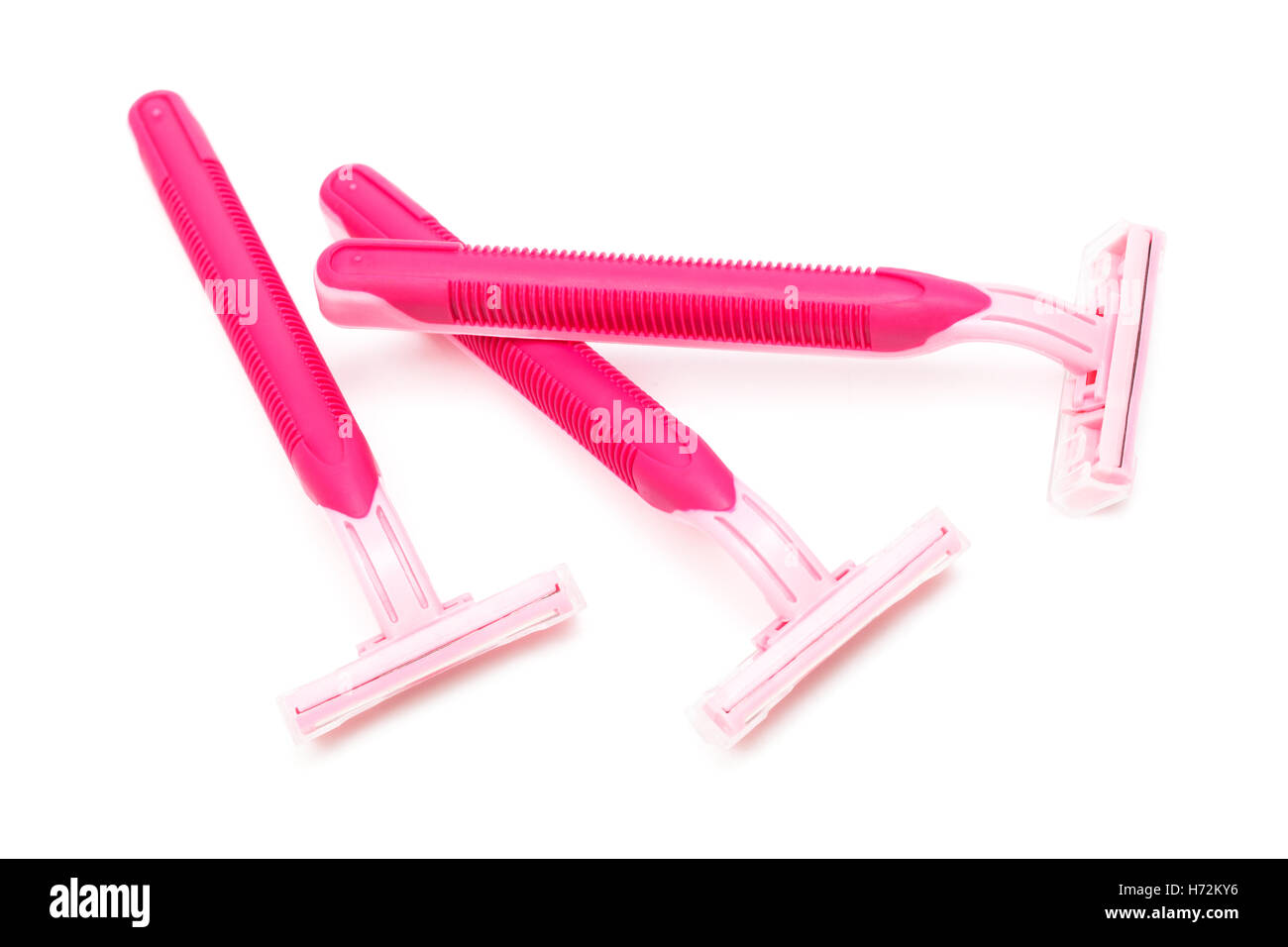 pink razor on a white background Stock Photo - Alamy