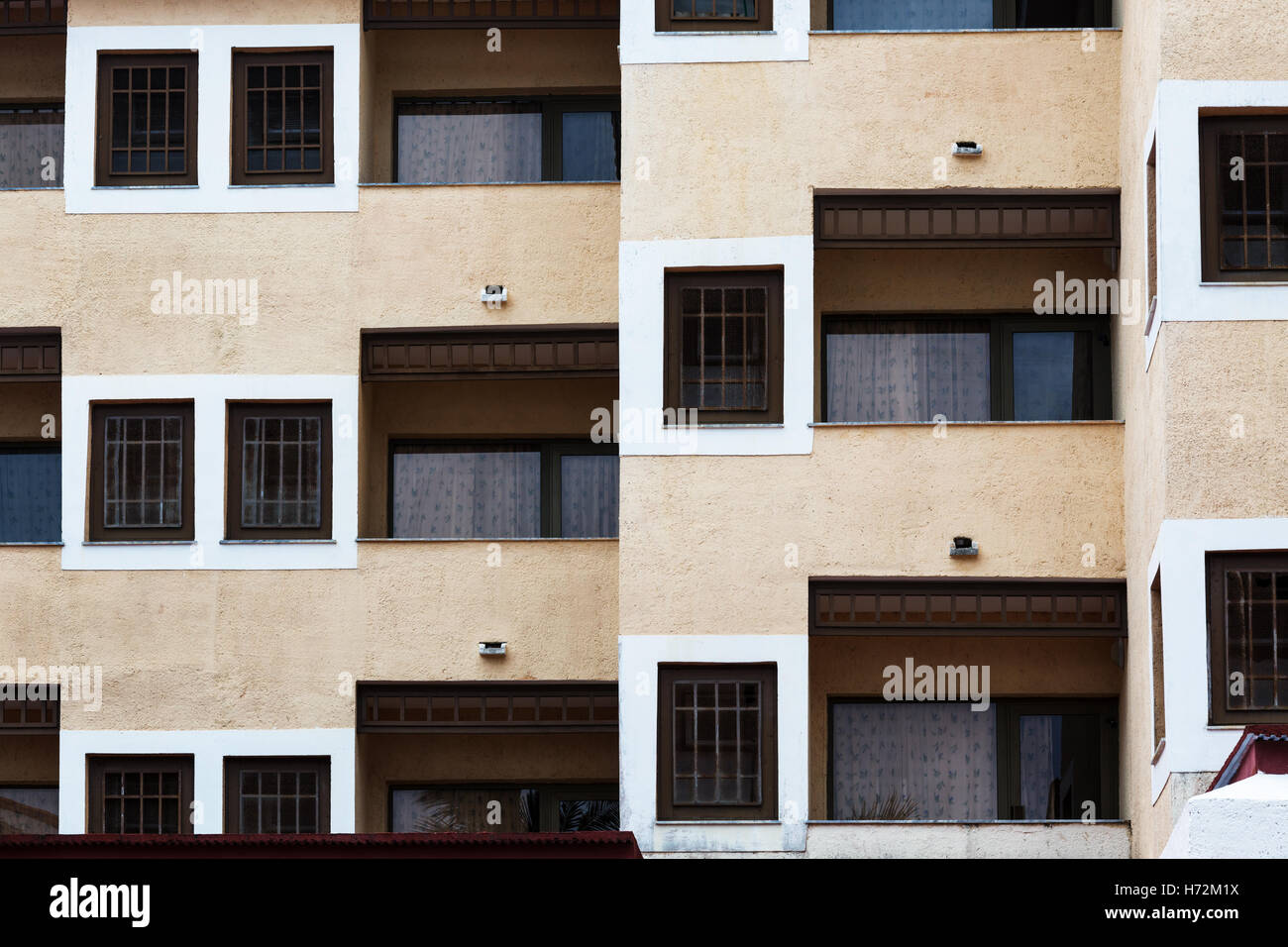 windows and balconies of a modern hotel Stock Photo - Alamy