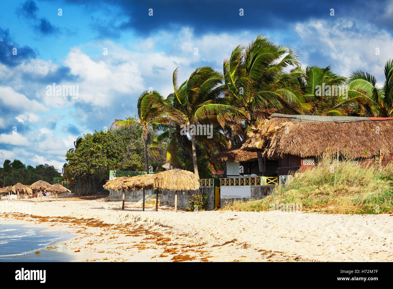 beautiful house on the sandy beach Stock Photo - Alamy
