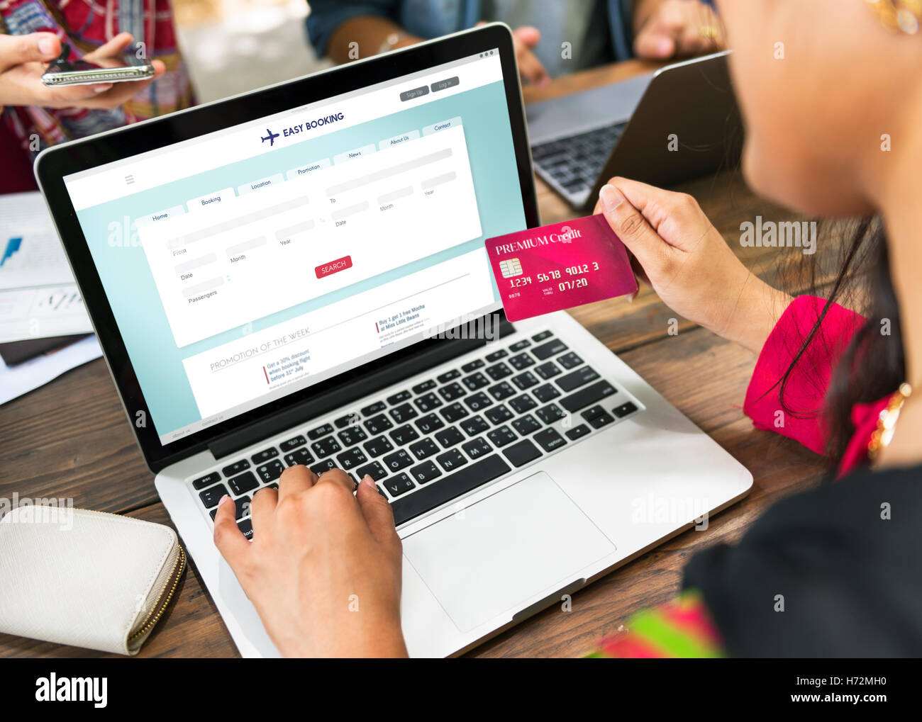 Flight Booking Ticket Online Credit Card Concept Stock Photo - Alamy