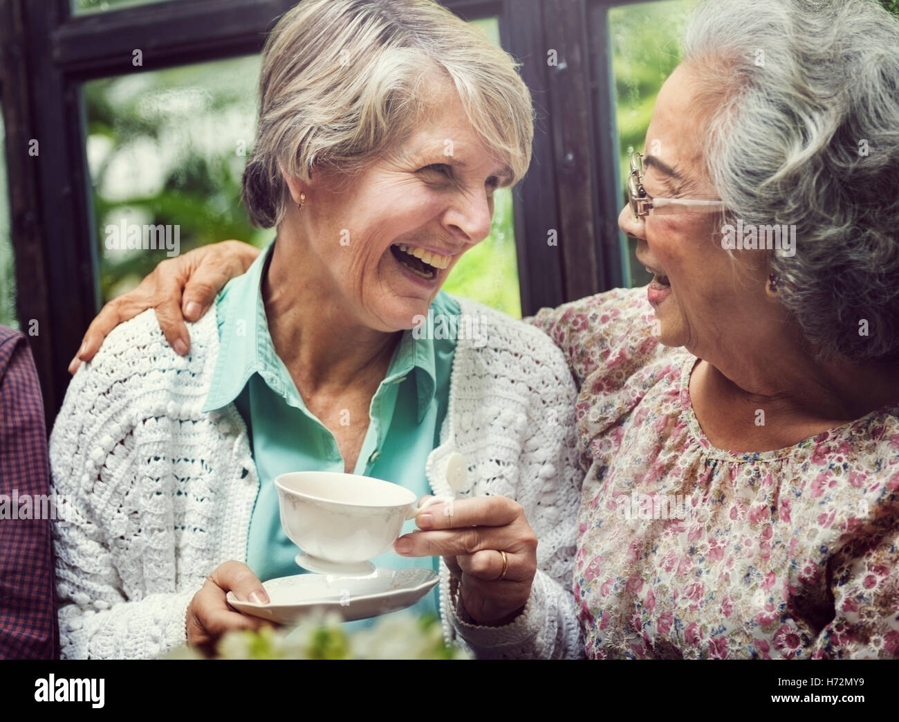Female Bright Smiling Laughing Ladies Happiness Concept Stock Photo - Alamy