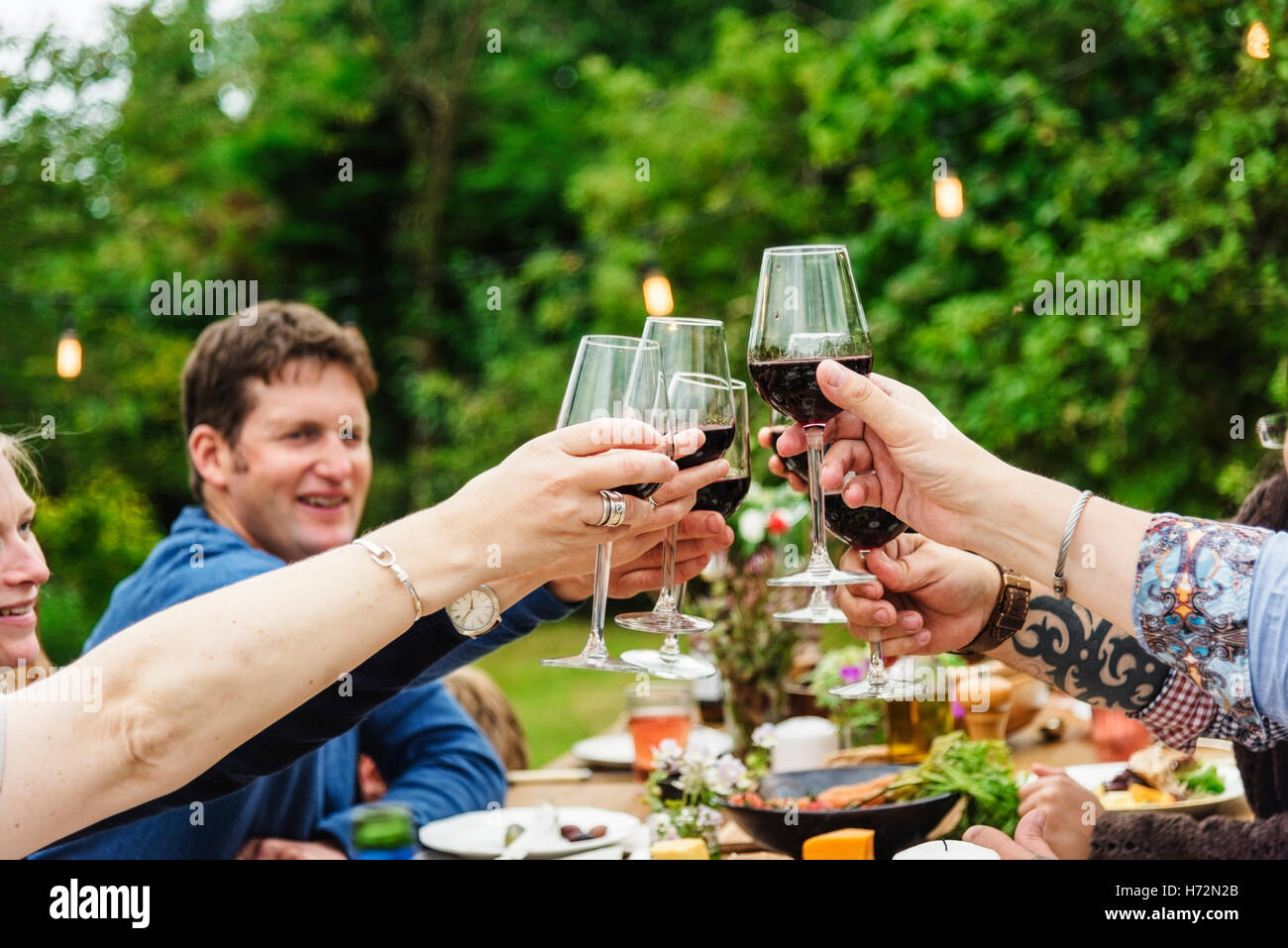 Group Of People Cheers Concept Stock Photo - Alamy