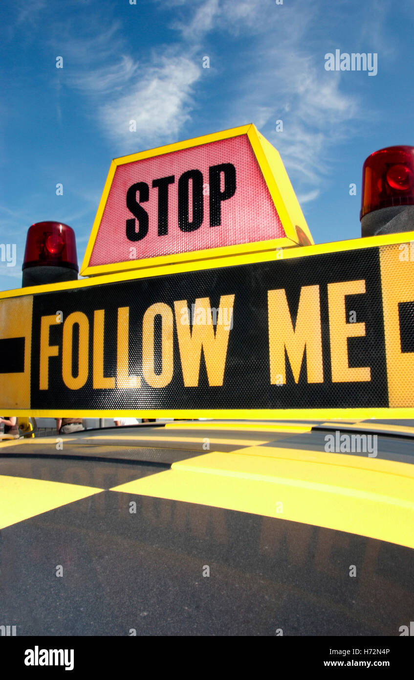 Follow me-car, pilot car, Rhein-Main Airport, Frankfurt am Main, Hesse ...
