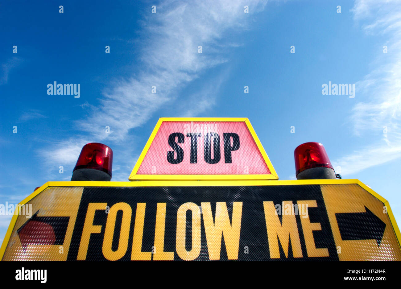 Follow me-car, pilot car, Rhein-Main Airport, Frankfurt am Main, Hesse ...