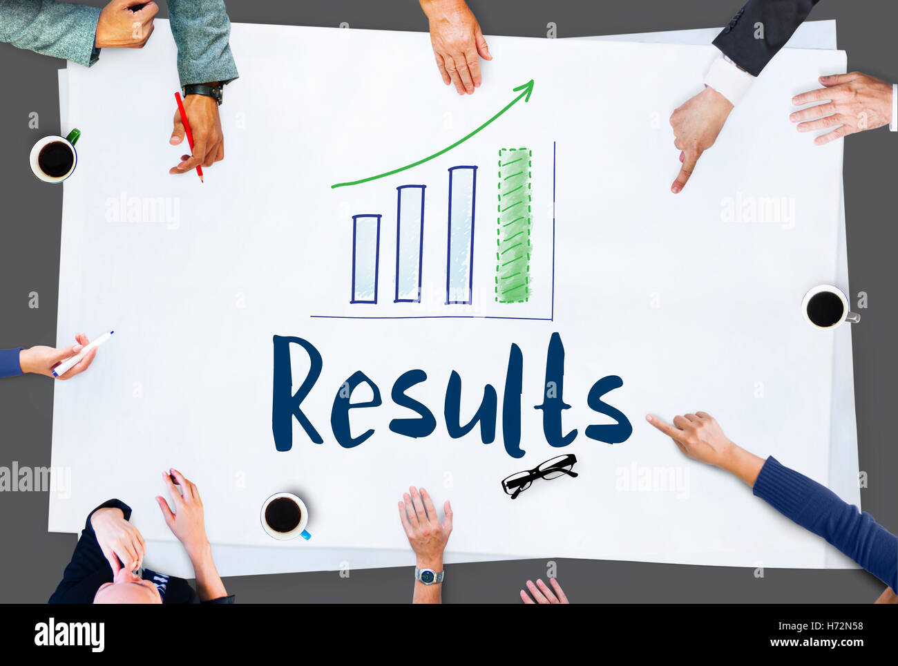 Team Work Calculating Result concept Stock Photo - Alamy