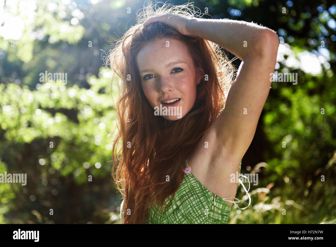 Woman Portrait Relax Nature Outdoor Pretty Concept Stock Photo - Alamy