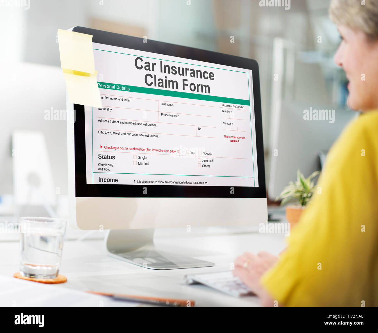 Vehicle Car Insurance Claim Form Concept Stock Photo - Alamy