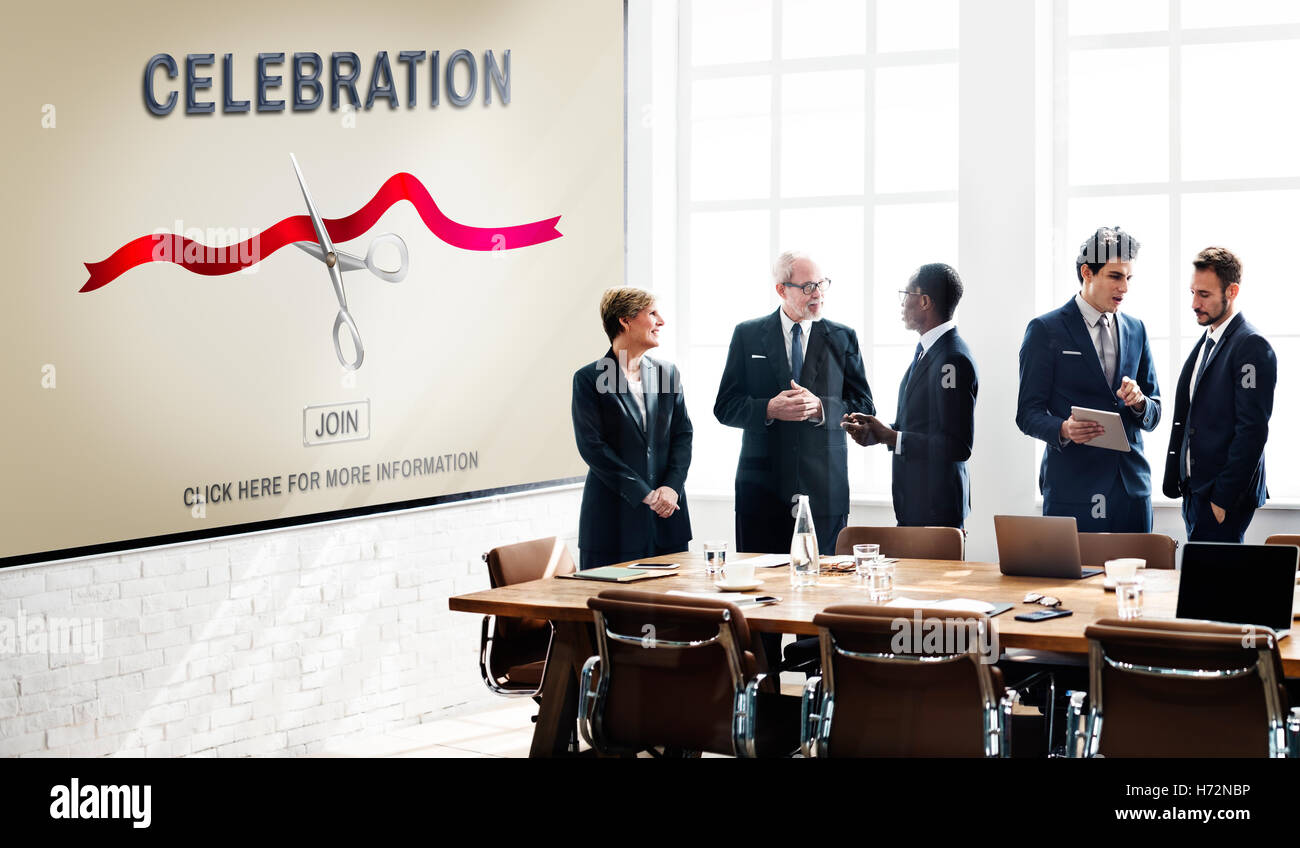 New Business Ribbon Cutting Celebration Event Concept Stock Photo - Alamy