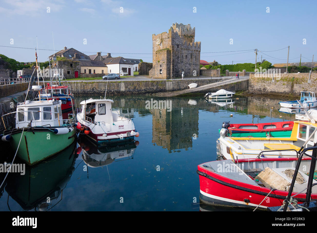 Slade Castle and harbour, Hook Peninsula, County Wexford, Ireland Stock ...