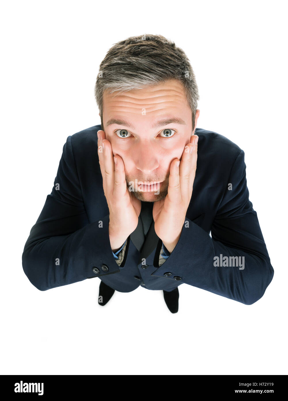 Closeup portrait anxious scared Cut Out Stock Images & Pictures - Alamy