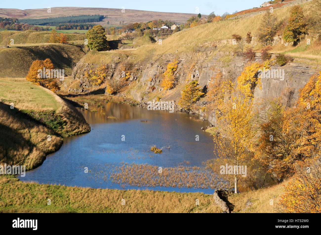 The disused Ashes Quarry at Stanhope, Co. Durham, England, UK Stock ...
