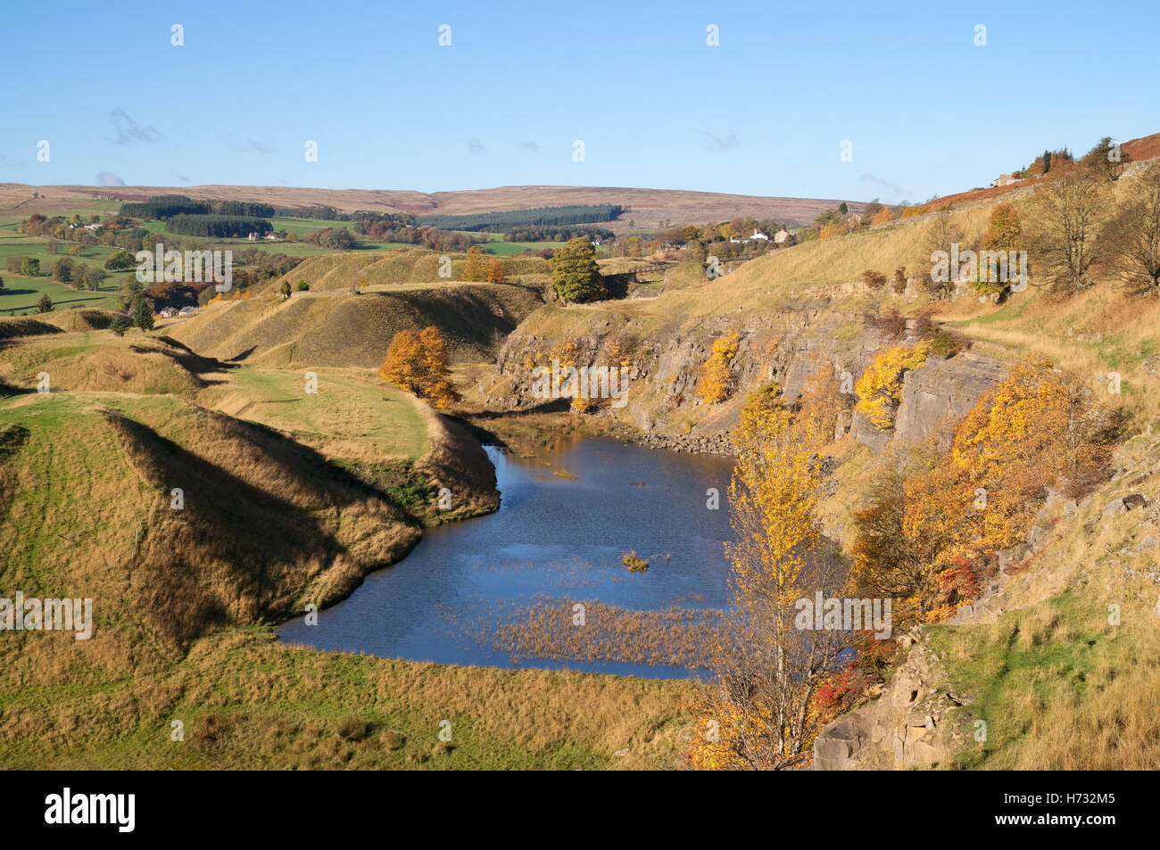 The disused Ashes Quarry at Stanhope, Co. Durham, England, UK Stock ...