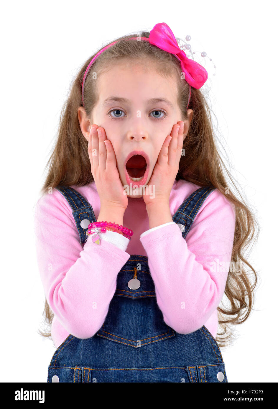 Shocked Young Girl Isolated on White Background Stock Photo - Alamy