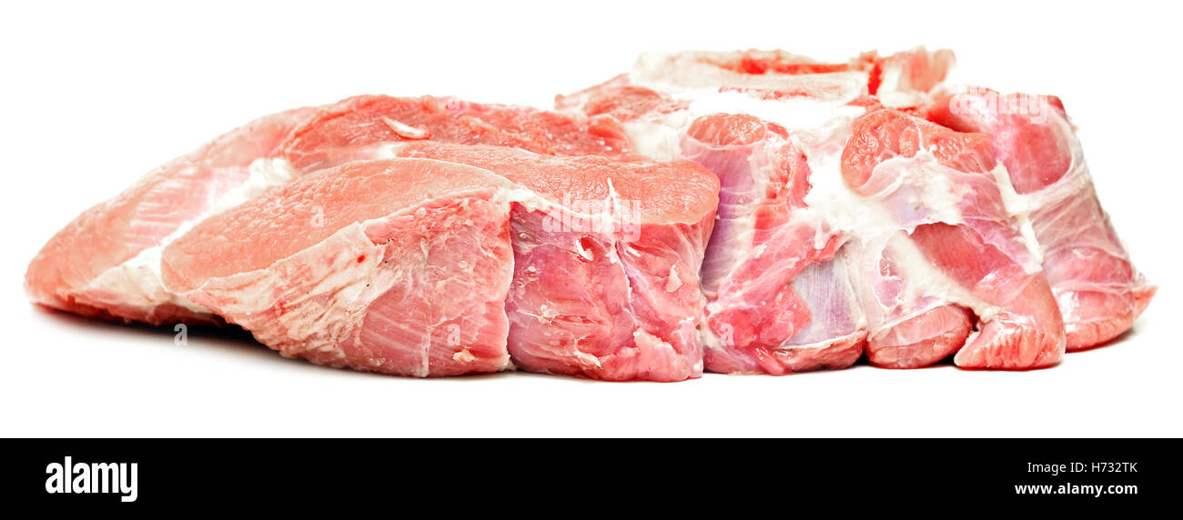 fresh meat isolated on white background Stock Photo - Alamy