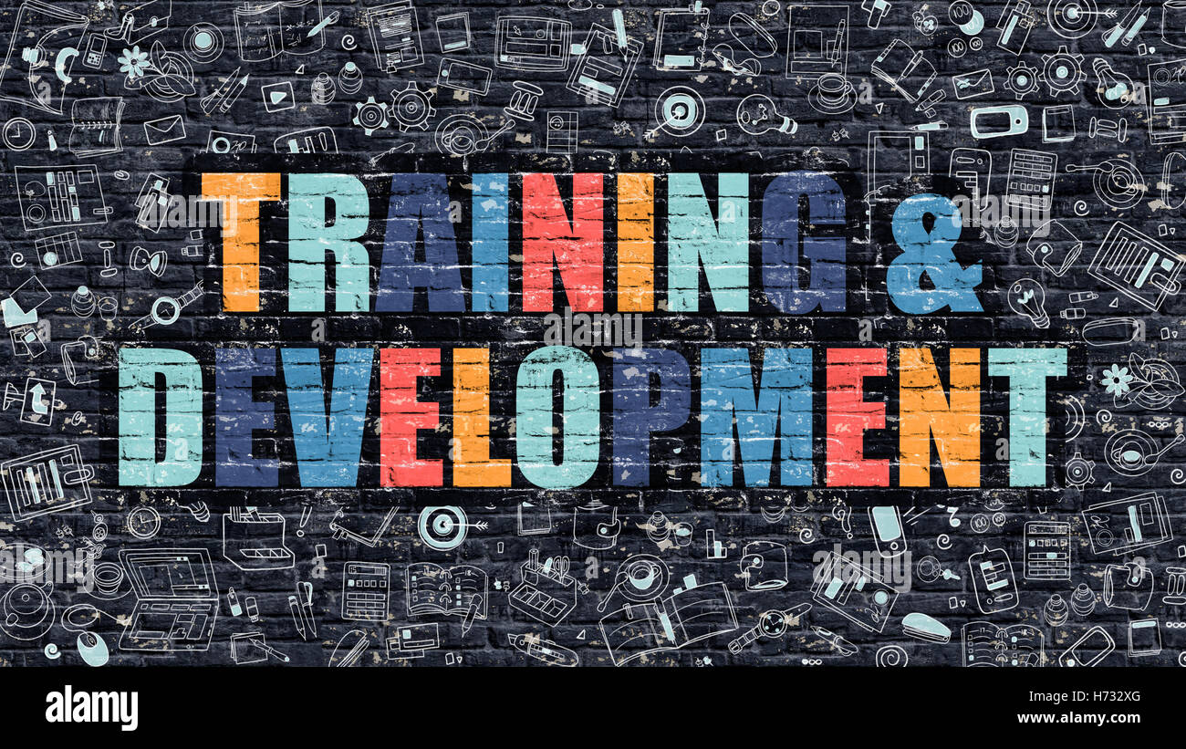 Training and Development in Multicolor. Doodle Design Stock Photo - Alamy