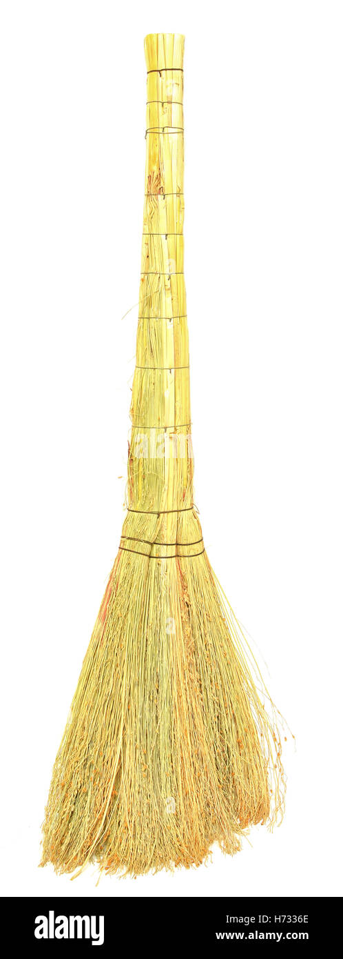 new broom isolated on white background Stock Photo - Alamy